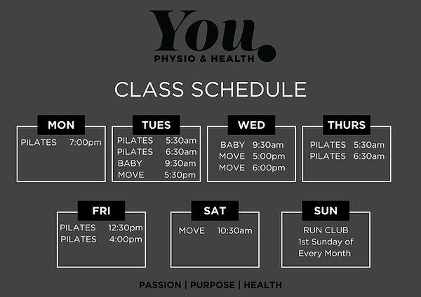 Class Schedule | You Physio & Health